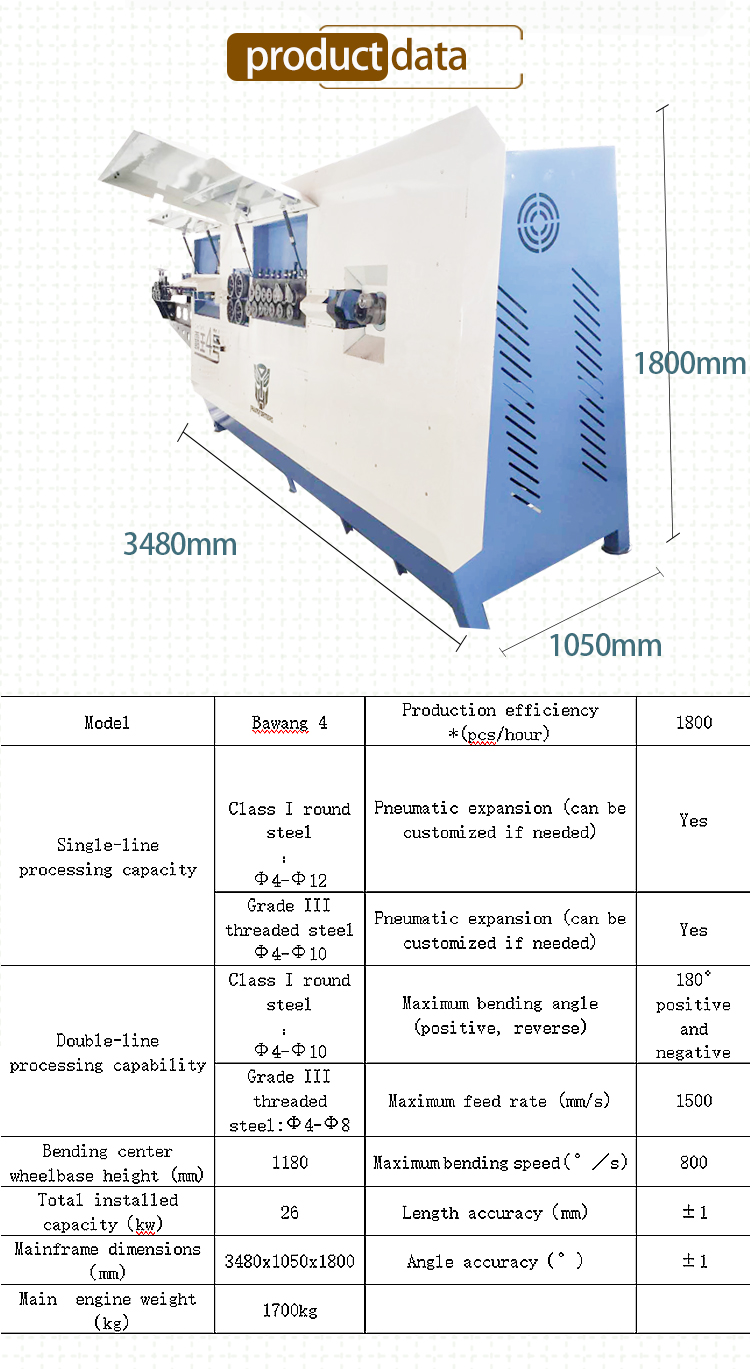 Fully automatic intelligent numerical control bending machine steel bar ...